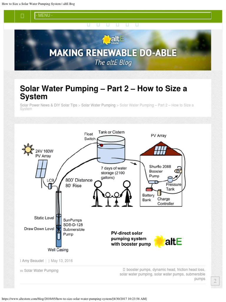 How To Size A Solar Water Pumping System | PDF | Off The Grid | Solar Power