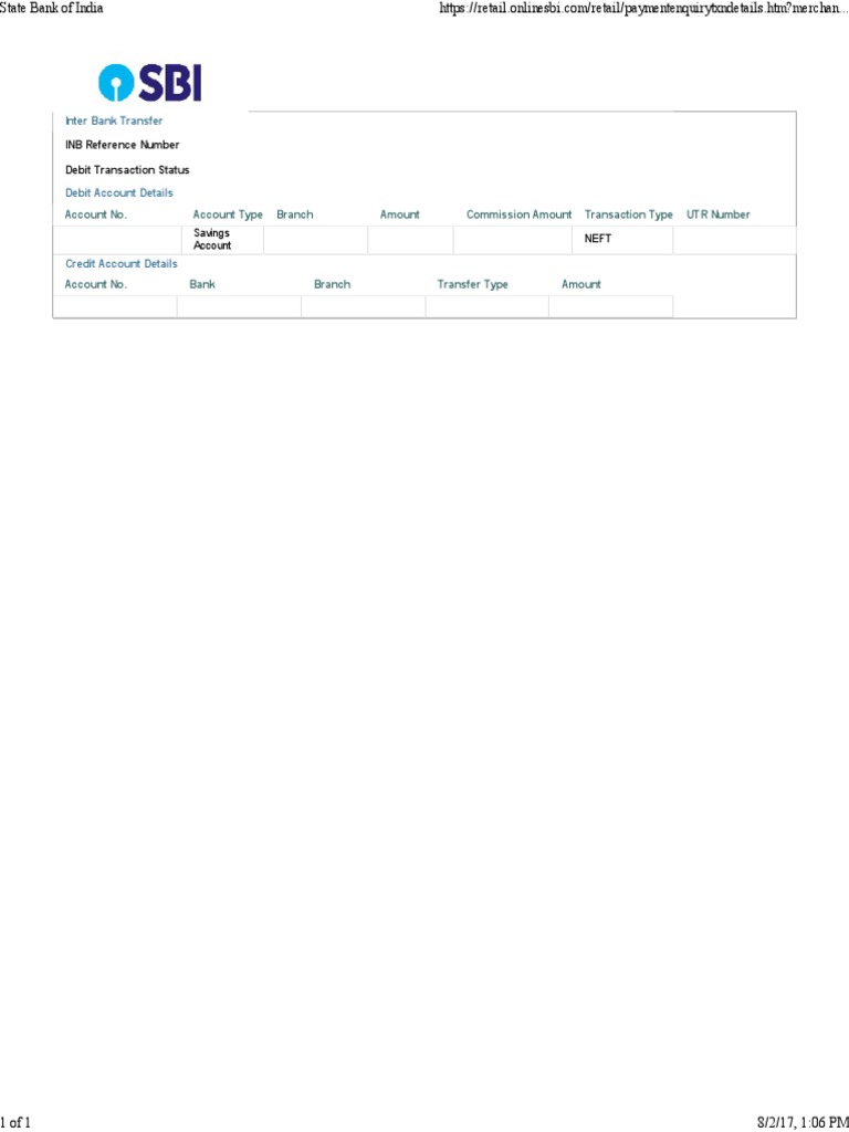 INB Reference Number Debit Transaction Status | PDF