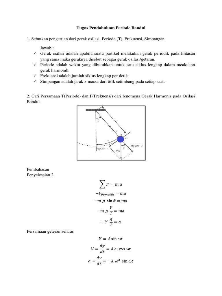 Contoh Soal dan Rumus Periode Bandul | PDF | Metode & Bahan Ajar