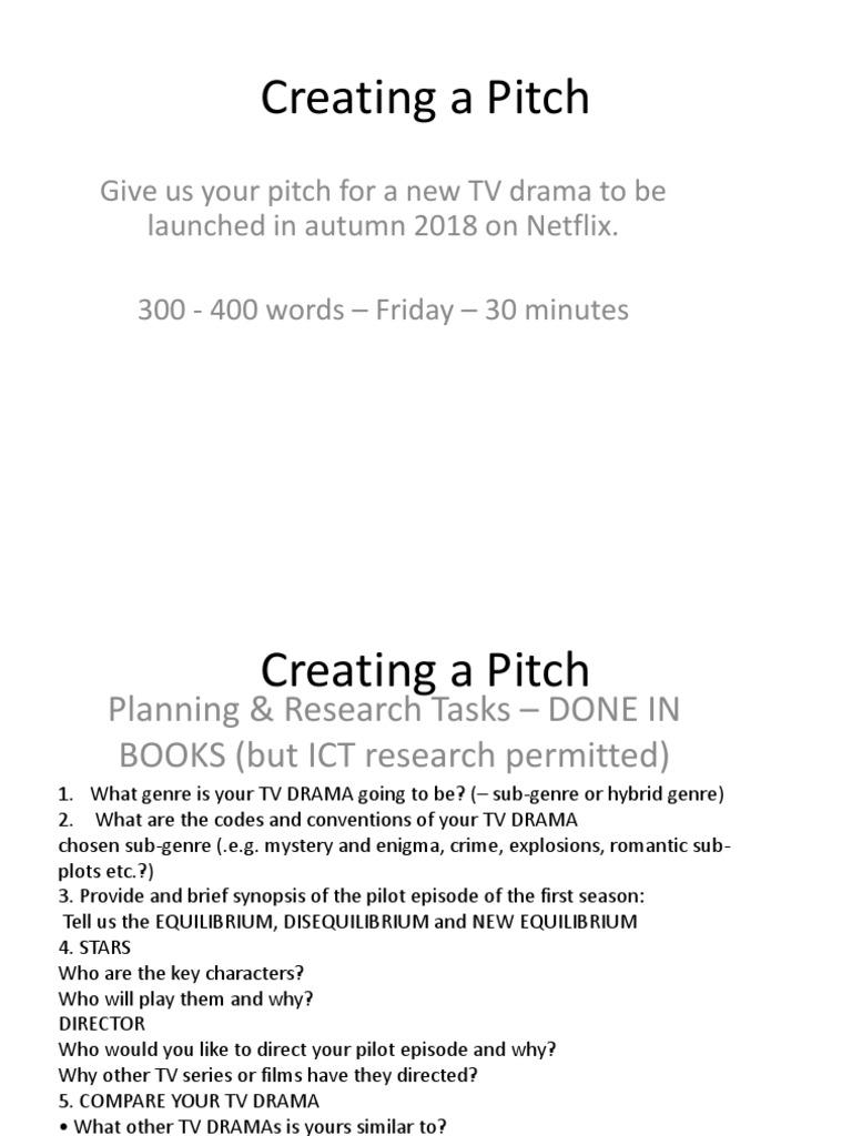 TV Drama Pitch Guide for Creators | PDF | General Fiction