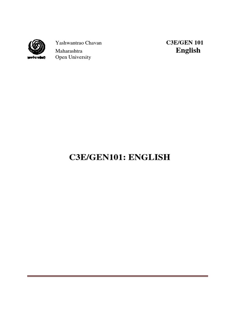 English Gen 101 | PDF | Verb | Part Of Speech
