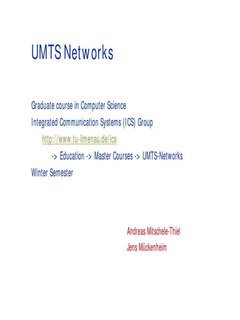 01 UMTS Intro Ws10 | PDF | 3 G | High Speed Packet Access