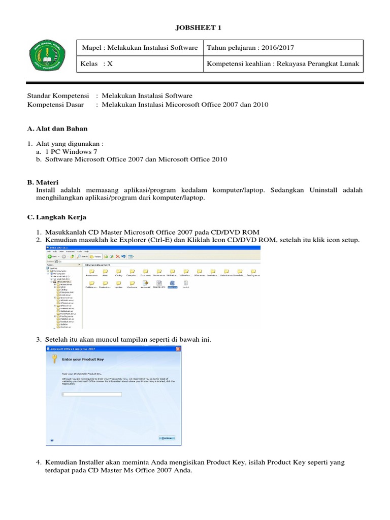 Jobsheet 1 Instalasi Software | PDF
