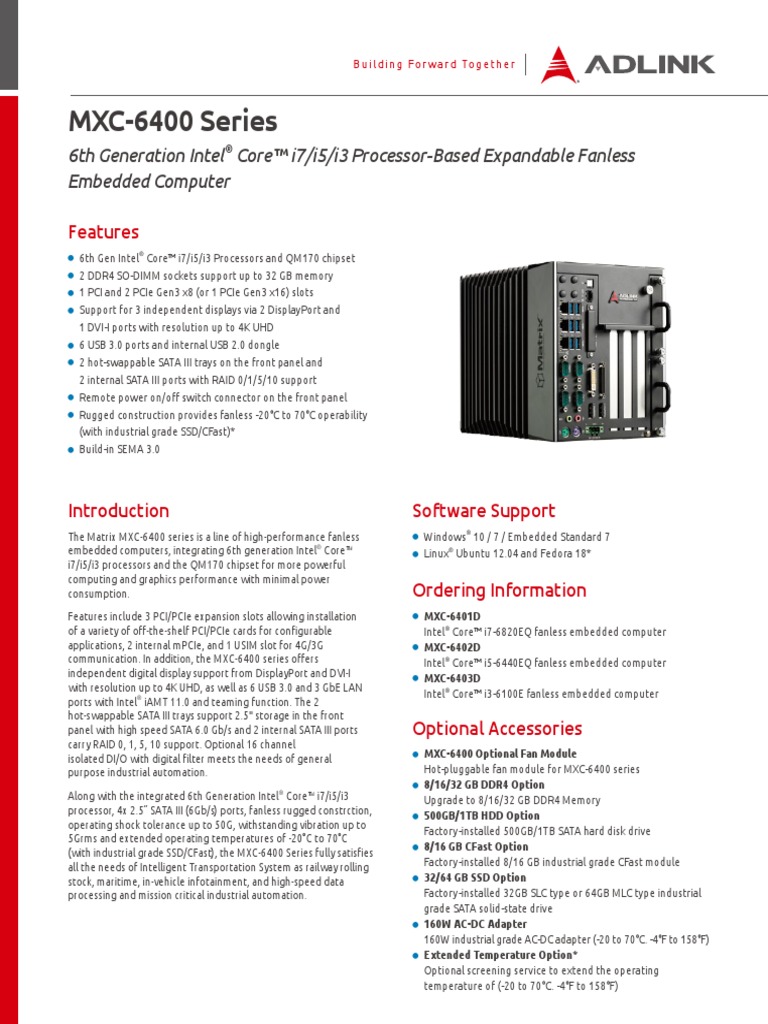 MXC-6400Series Datasheet en 1 | PDF | Solid State Drive | Usb