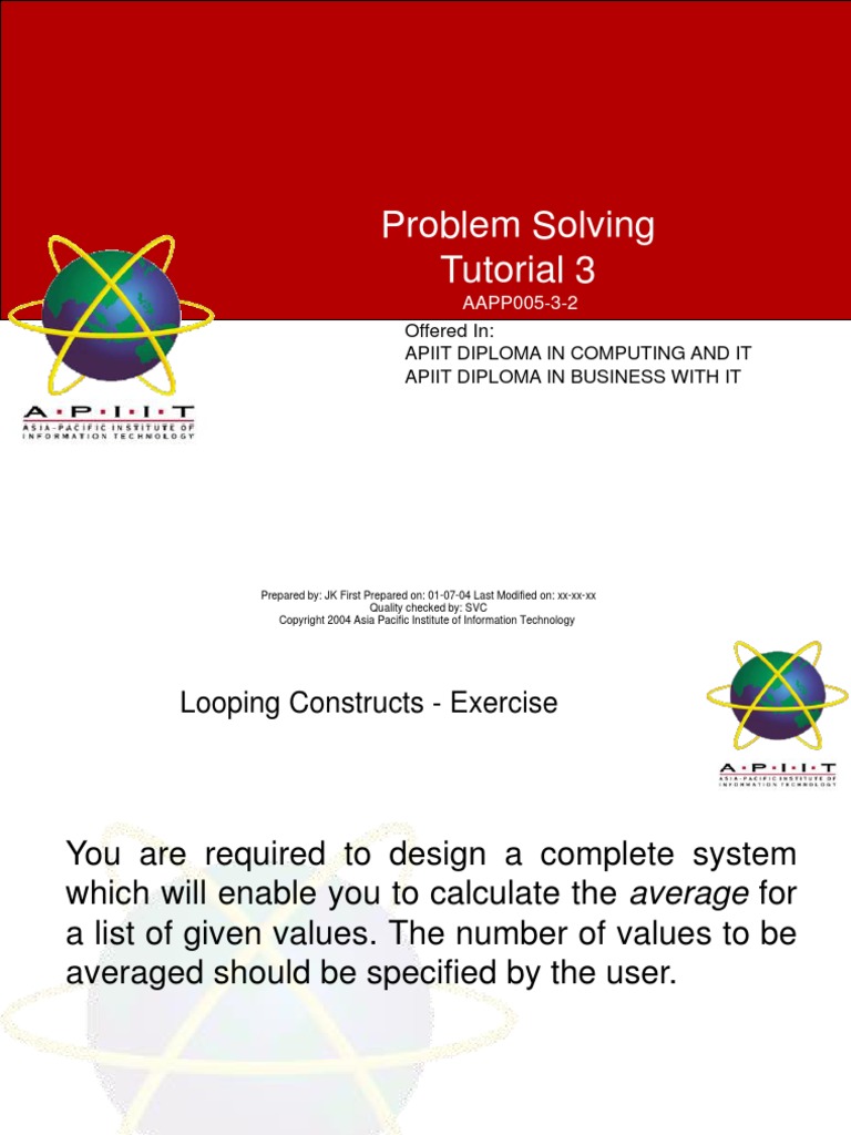 01 Tutorial Problem Solving 3 Pdf Algorithms Computer Engineering