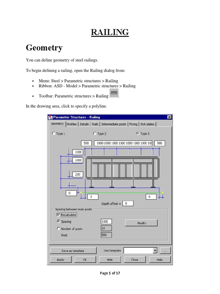 Railing Geometry | PDF | Cartesian Coordinate System | Structural Steel