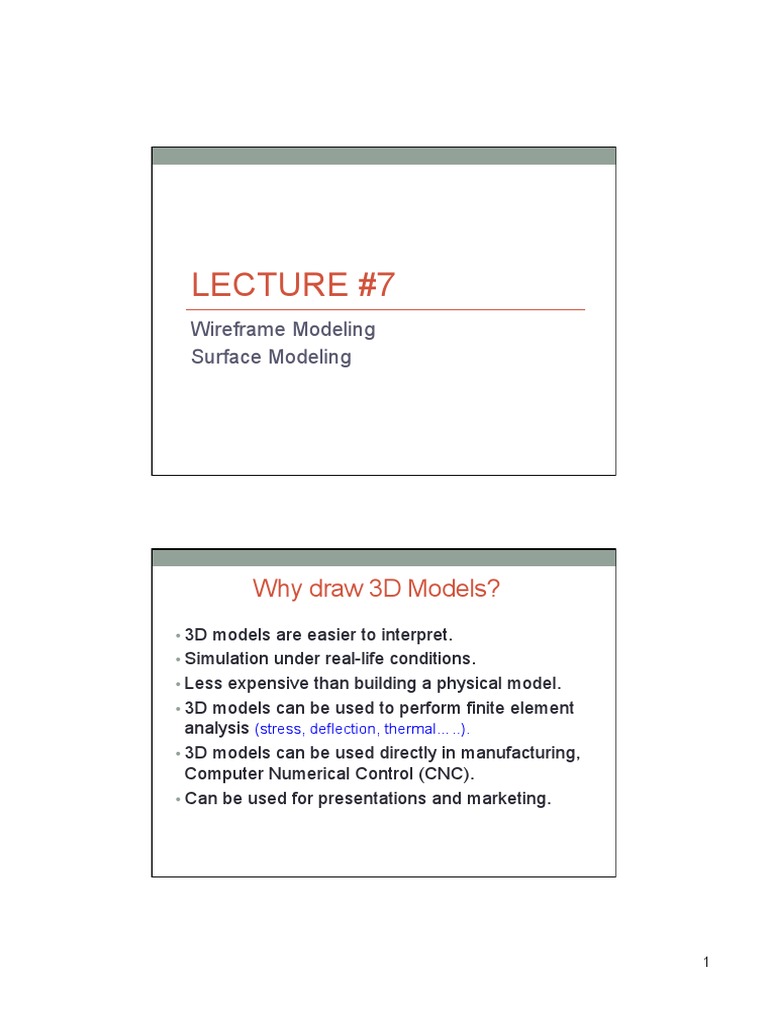 7 Wireframe and Surface Modeling | PDF | 3 D Modeling | Computer Aided ...