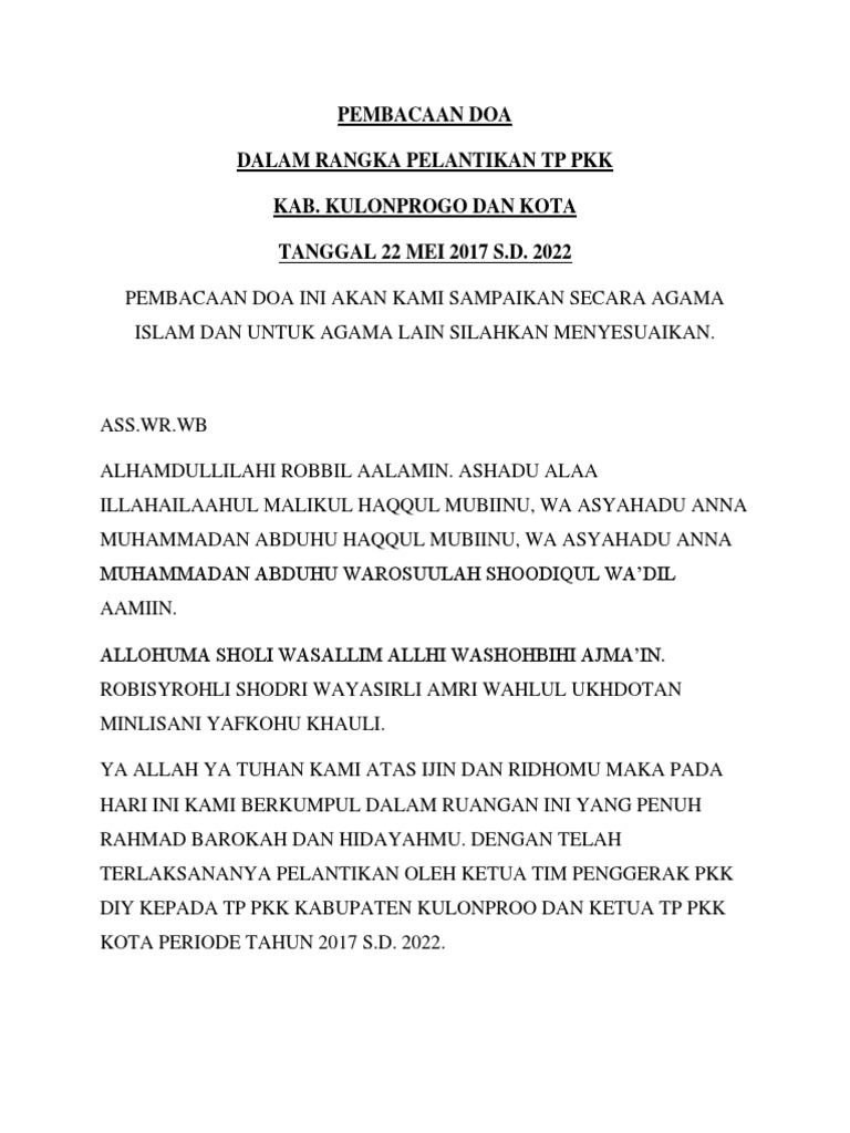 Pembacaan Doa | PDF