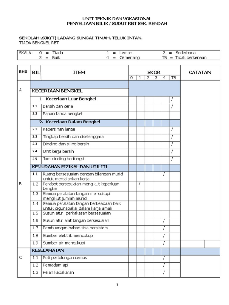 Inst Bilik@Sudut RBT Sek. Rendah | PDF