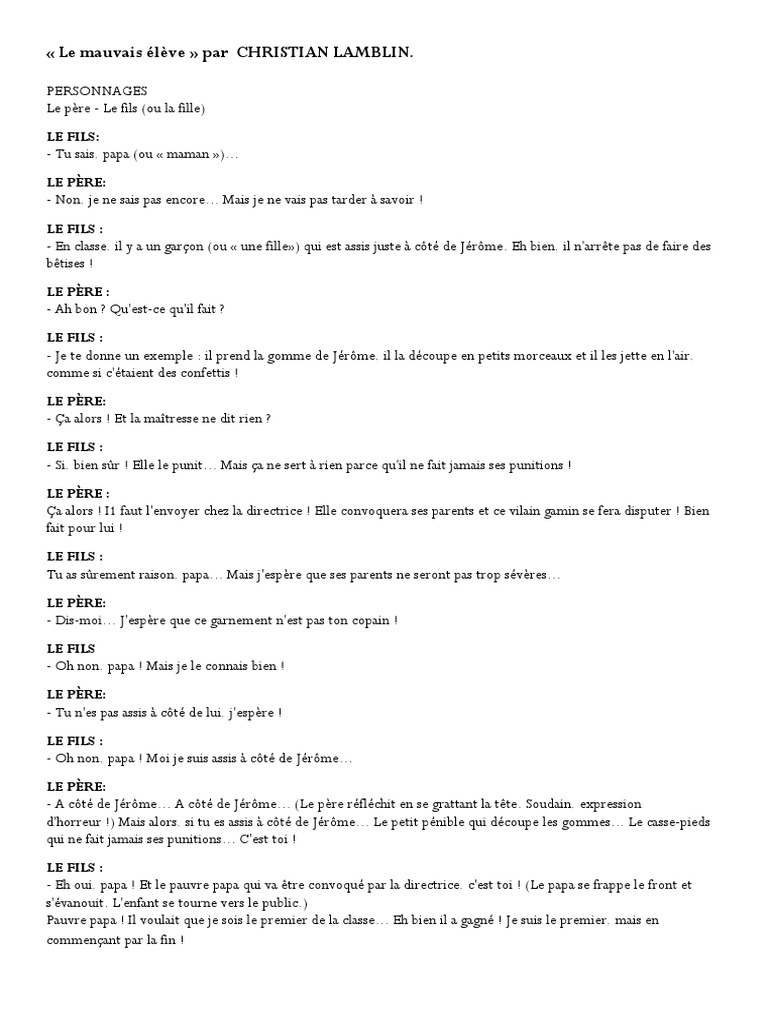 8 Le Mauvais Eleve Theatre | PDF