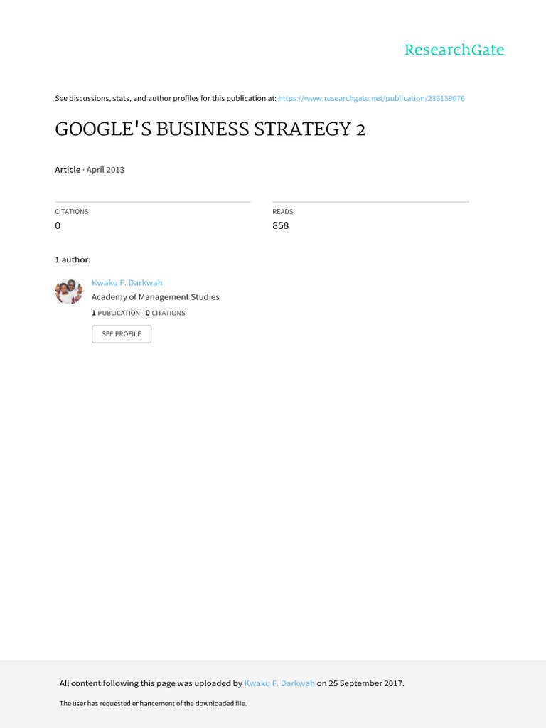 Google's Business Strategy 2 | PDF | Microsoft | Swot Analysis
