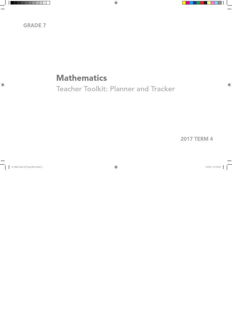 GR 7 Term 4 2017 Maths Tracker | PDF | Educational Assessment | Test ...