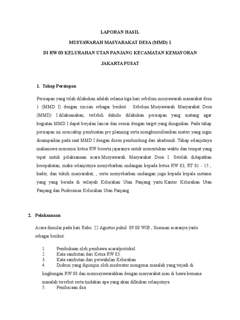 Laporan Hasil MMD 1 | PDF
