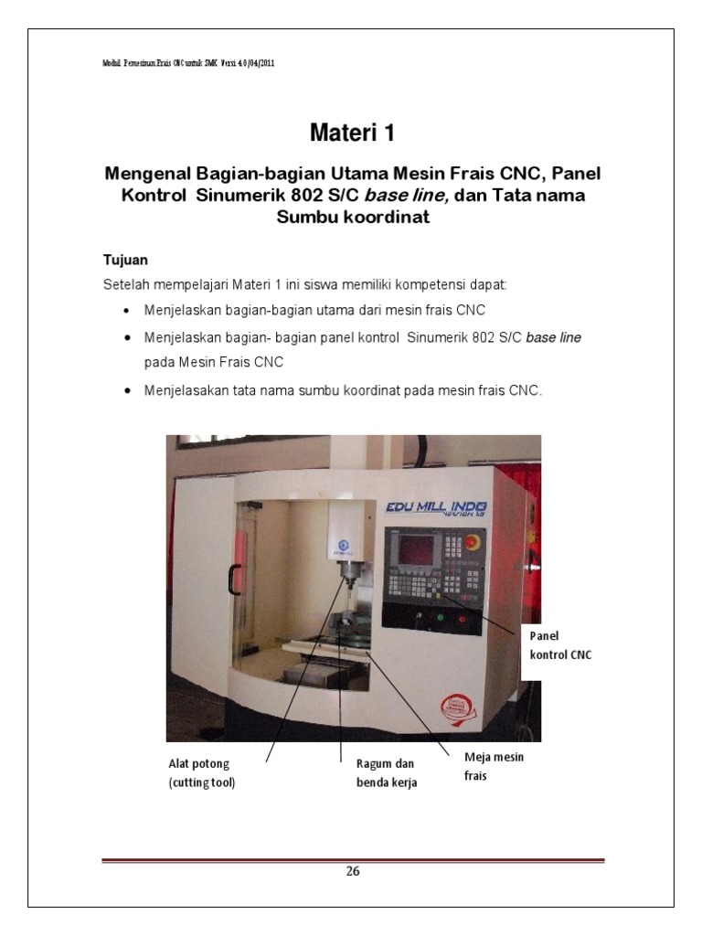205 06 CNC & Praktek Simulasi Modul-CNC Frais 20171007 | PDF