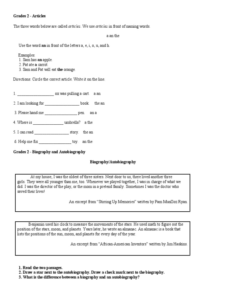 Grades 2 - Articles | PDF | Silk | Linguistics
