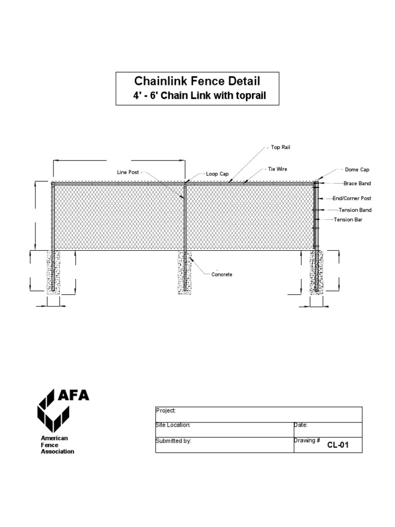 Chain Link Fence Construction Details