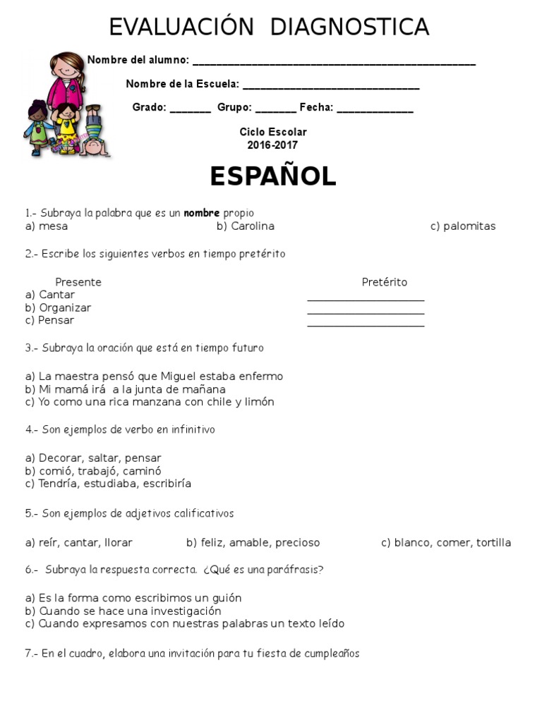 Evaluacion Diagnostica Quinto de Primaria | PDF | Cristobal colon ...