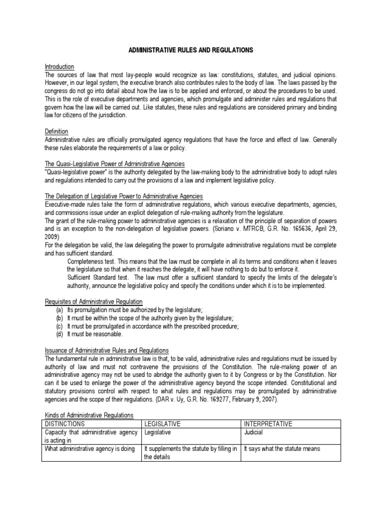 Administrative Rules and Regulations | PDF | Rulemaking | Government ...