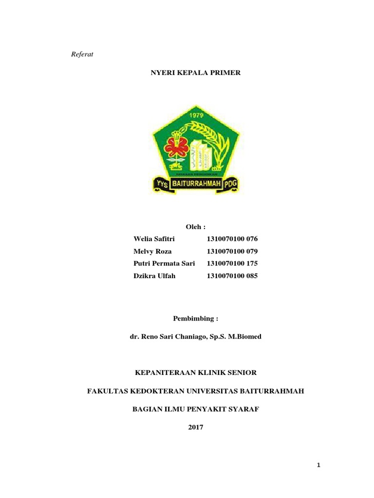 Referat - Nyeri Kepala Primer | PDF