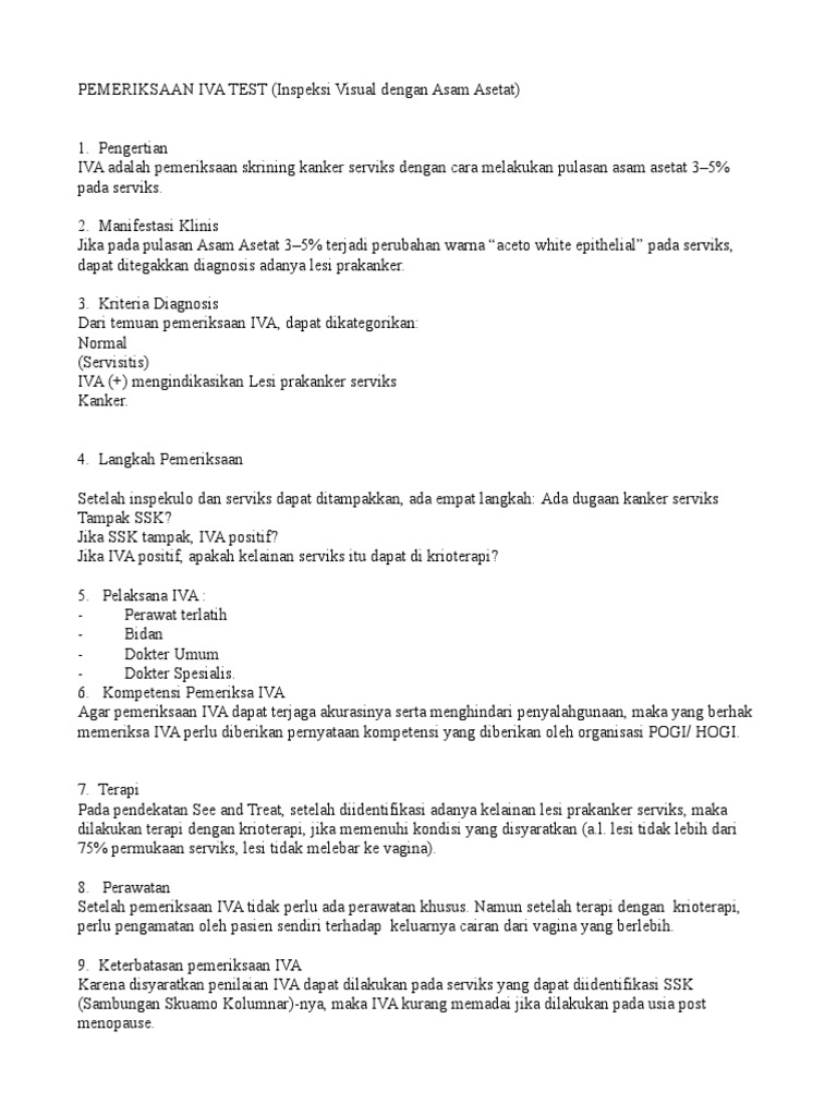 Pemeriksaan Iva Test Pdf