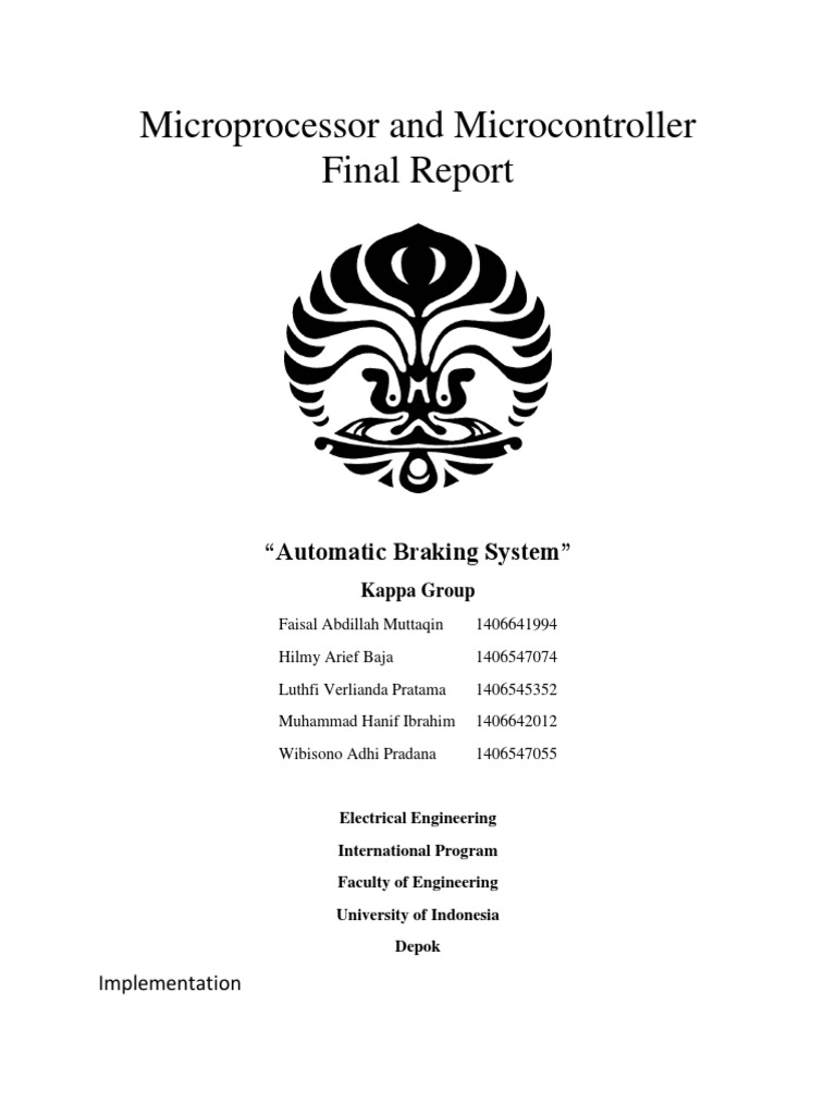 Microprocessor and Microcontroller Final Report: "Automatic Braking ...