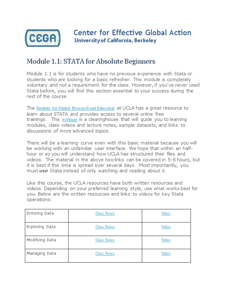 Absolute Beginners Stata | PDF | Data | Scatter Plot