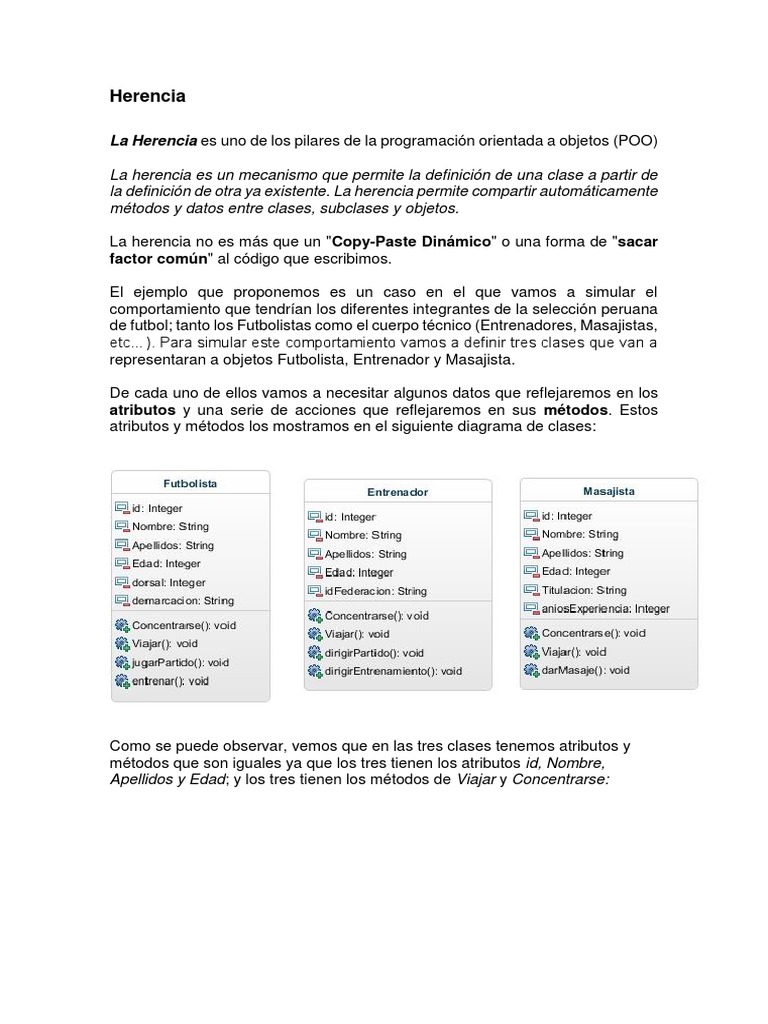 Herencia Java | PDF | Herencia (Programación Orientada a Objetos) | Paradigmas de programación