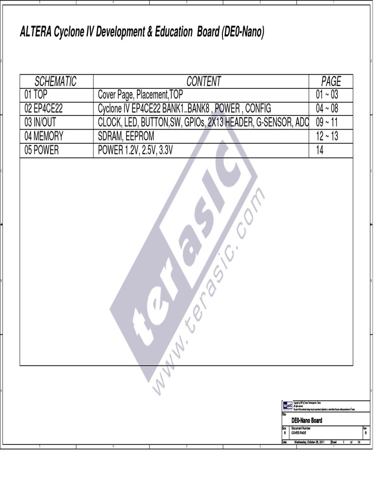De0 Nano Schematic | PDF