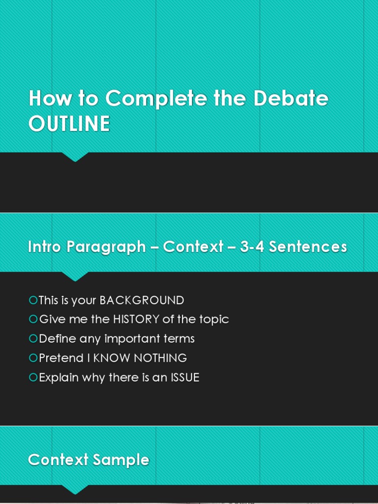 How To Do Debate Outline | PDF