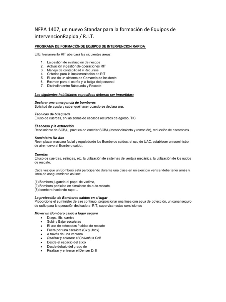 Nfpa 1407 PDF | PDF