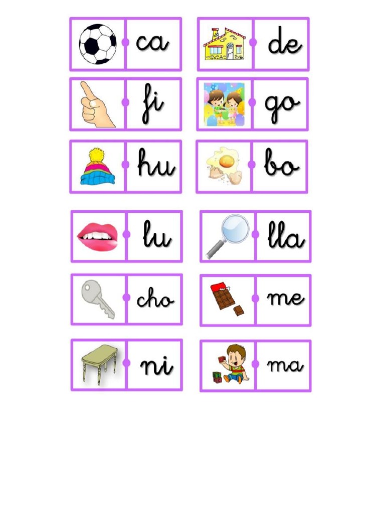 Dominó Silabas Iniciales y Finales | PDF