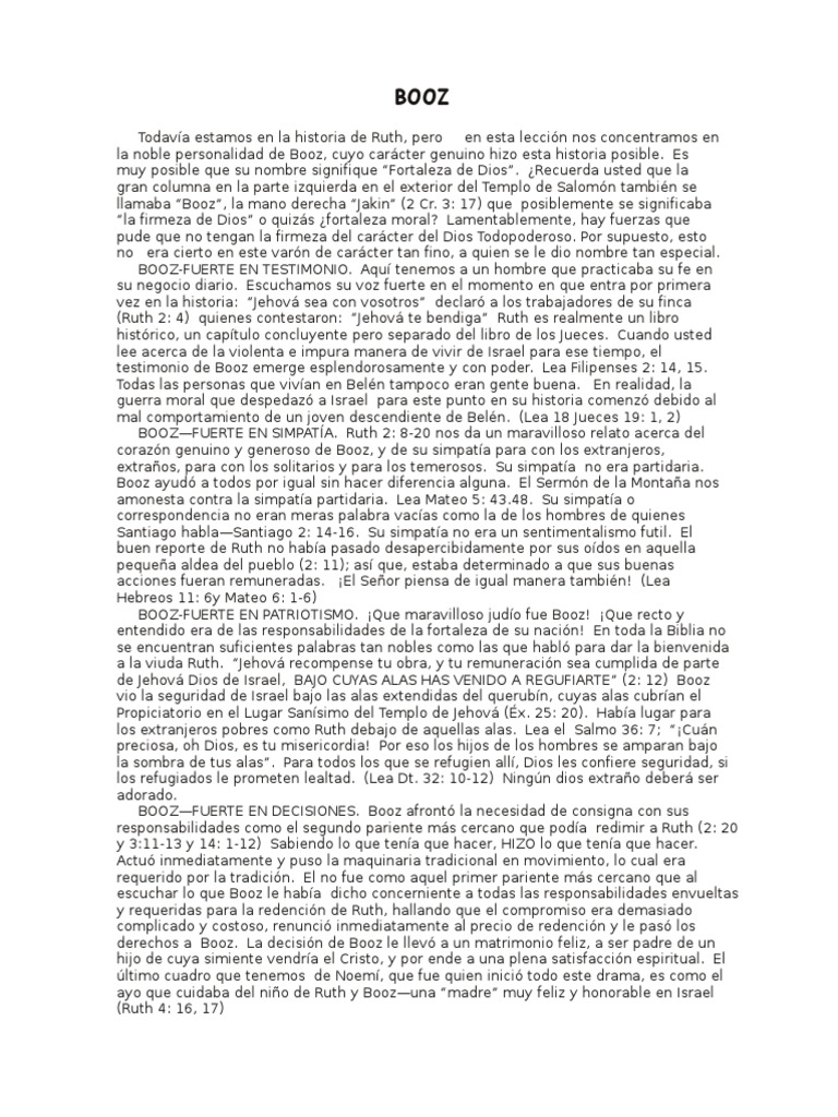 Booz | PDF | Yahvé | Biblia