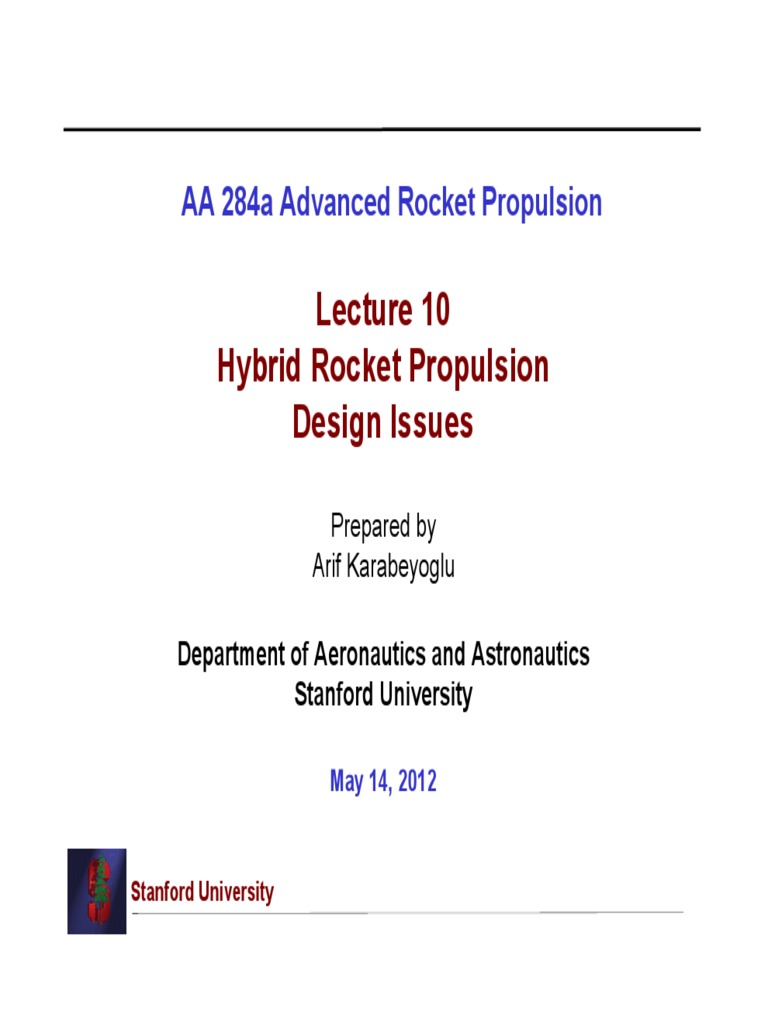 Stanford AA284a Lecture10 | PDF | Rocket Propellant | Rocket