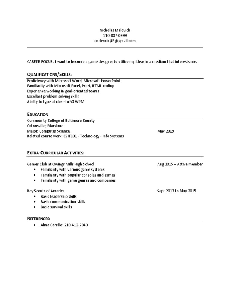 Nicholas Resume Final | PDF