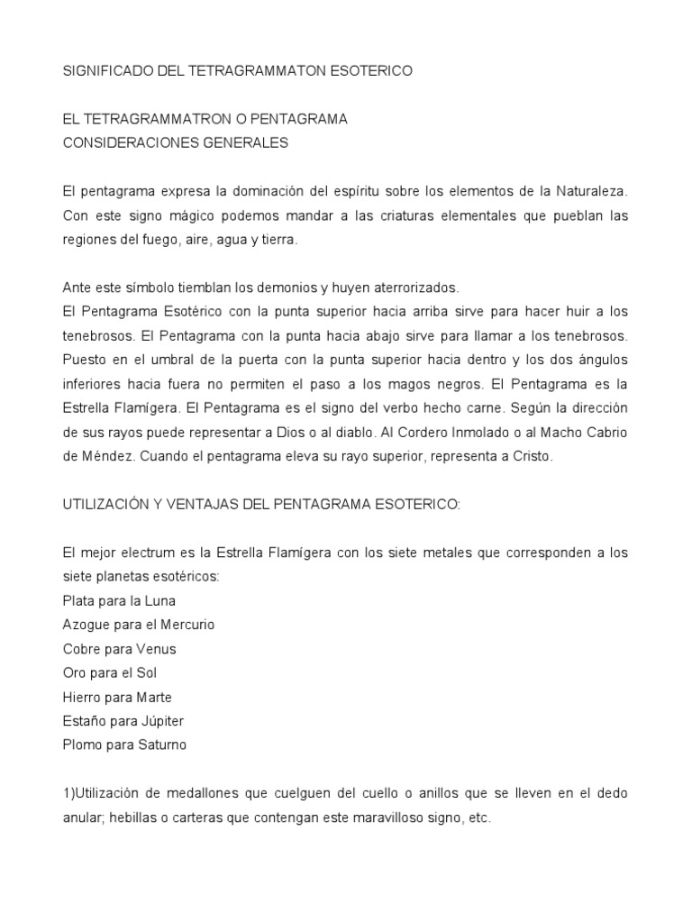 Significado Del Tetra Gram Mat On Esoterico | PDF | Libro de revelación ...