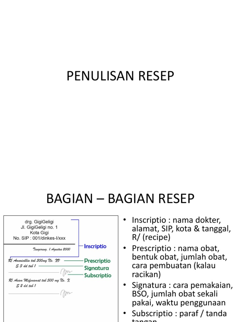 Penulisan Resep Pdf