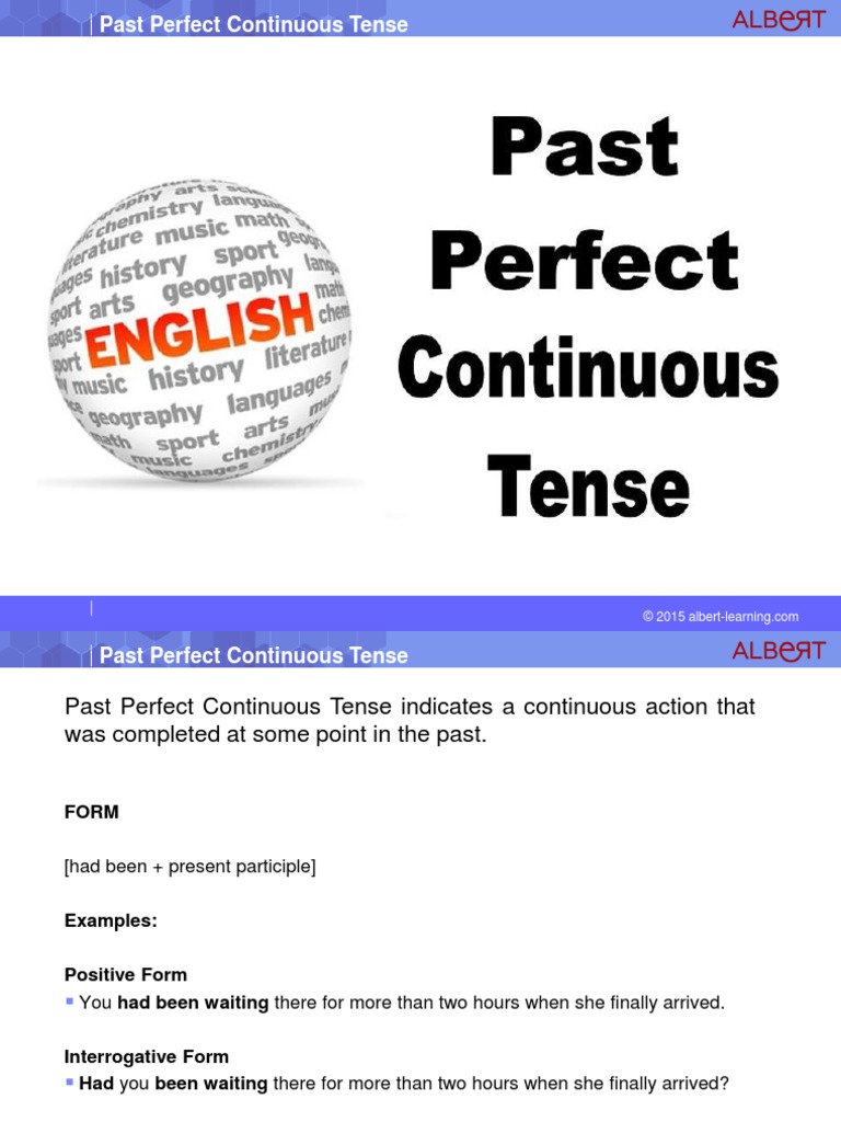 Past Perfect Continuous Tense | PDF | Grammatical Tense | Languages