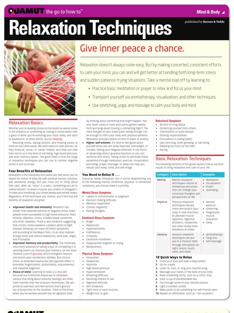 Relaxation Techniques | PDF | Relaxation (Psychology) | Meditation