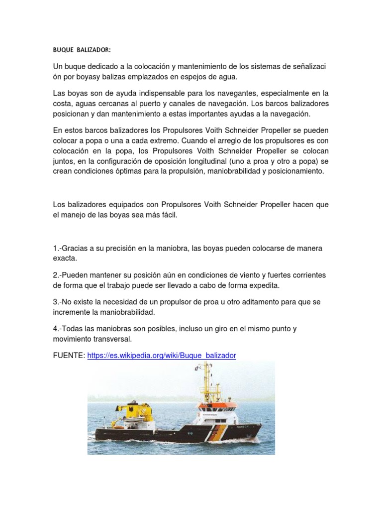 Buque Balizador | PDF | Remolcador | Transporte