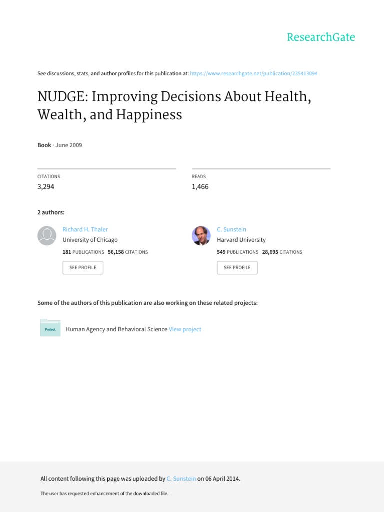 Nudge: Health, Wealth, Happiness Insights | PDF | Veterinary Medicine ...