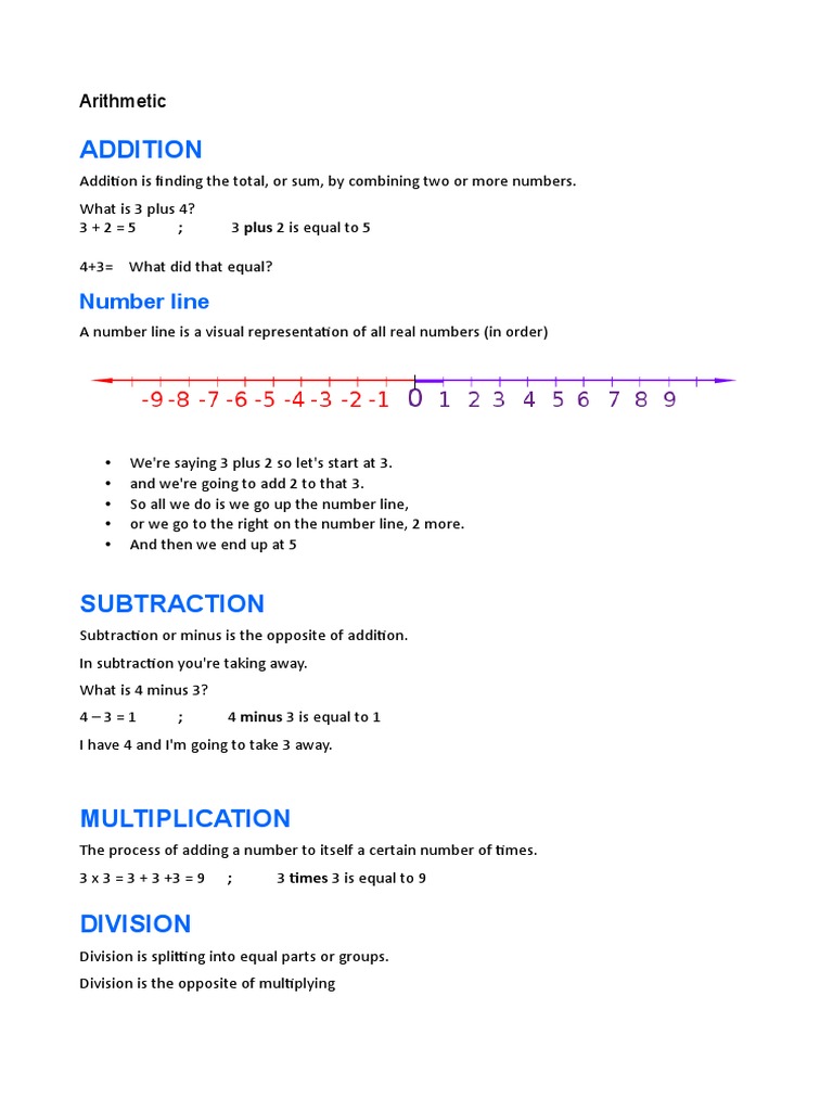 Basic Arithmetic Concepts Explained | PDF