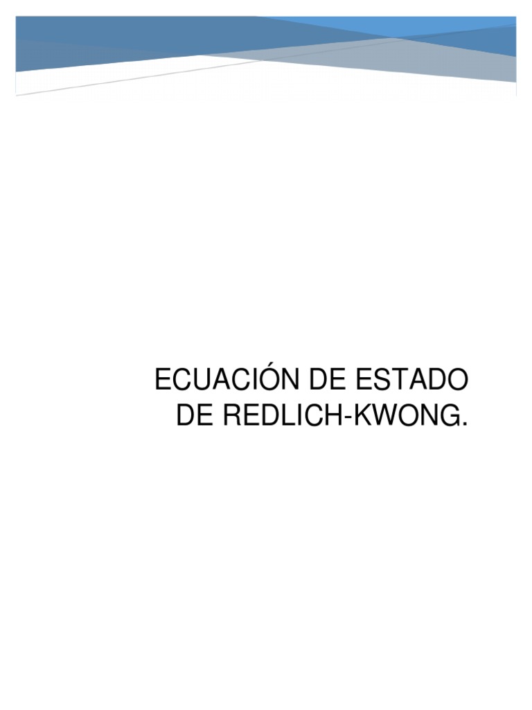 Ecuación de Estado de Redlich-Kwong | PDF | Gases | Física Matemática