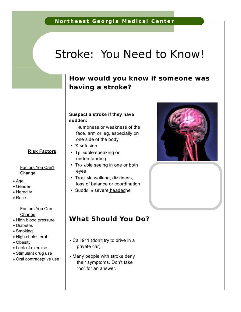 You Need To Know - Stroke Awareness | PDF