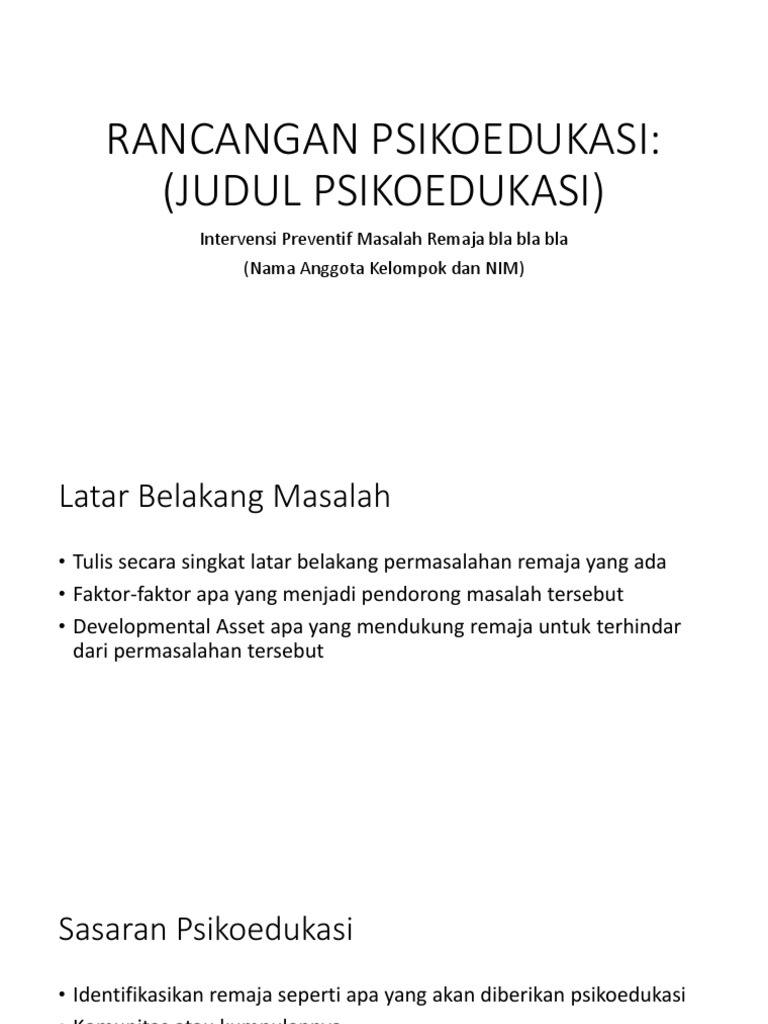 Rancangan Psikoedukasi | PDF