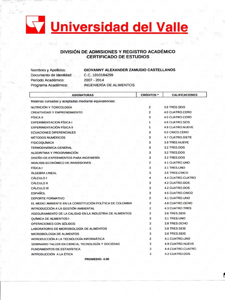 Notas Ing Alimentos | PDF