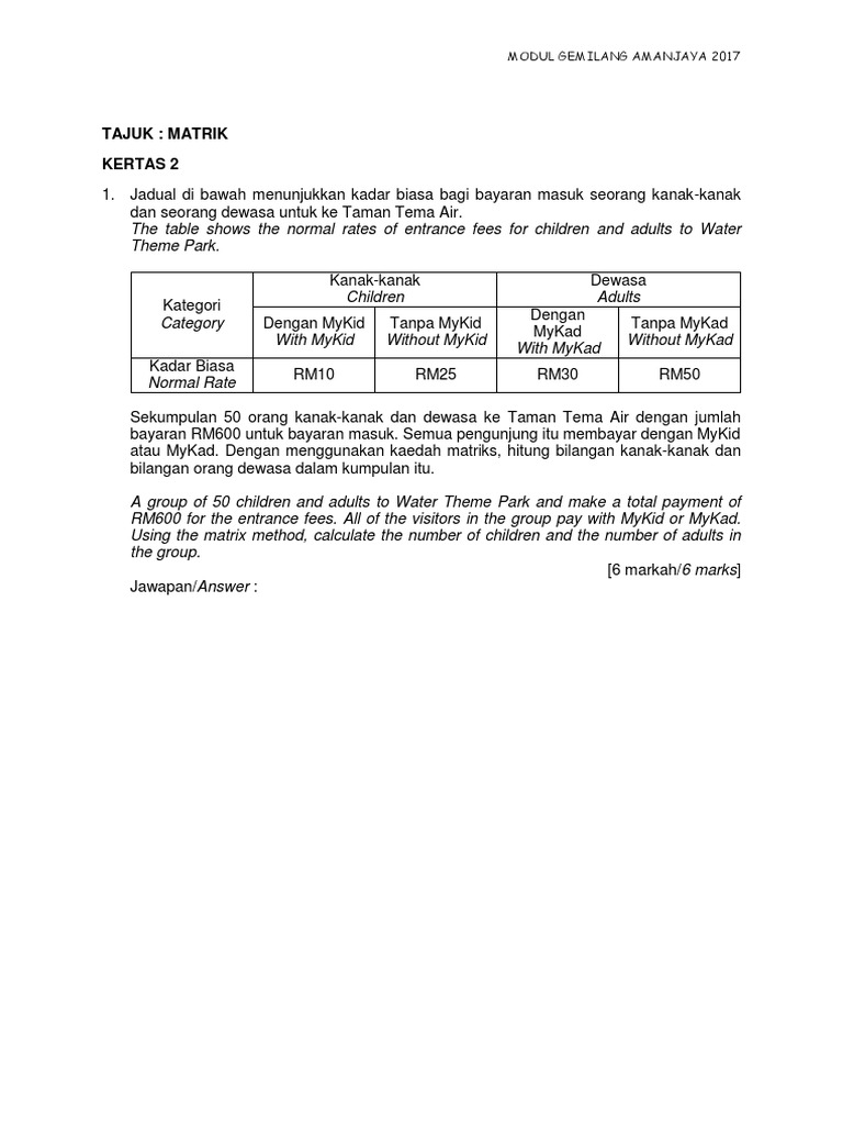 K2 - Matriks | PDF | Teori Matriks | Mengajar Matematika