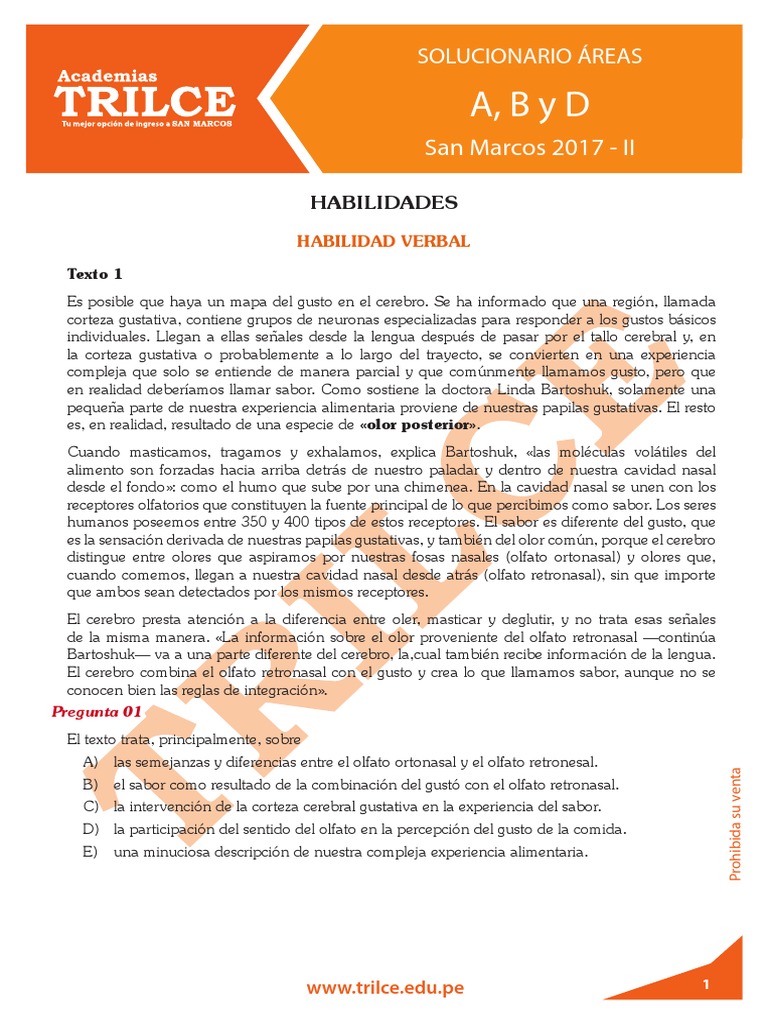 Solucionarios A B D 2017 2018 | PDF | Gusto | Sabor