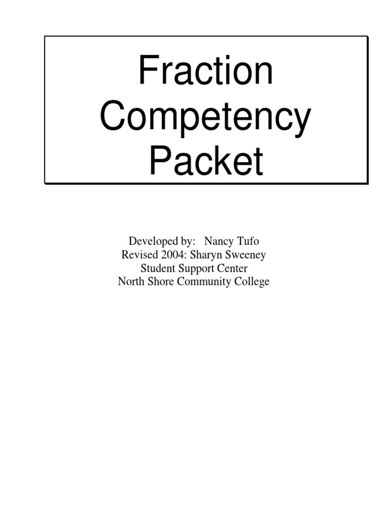 Fractions Comp Packet Revised | PDF | Fraction (Mathematics ...