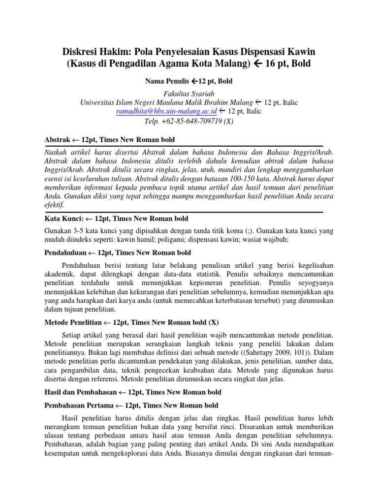 Contoh Format Artikel | PDF