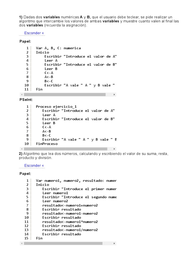 Ejercicios Propuestos y Resueltos en Pseudocodigo | Algoritmos | Exponenciación